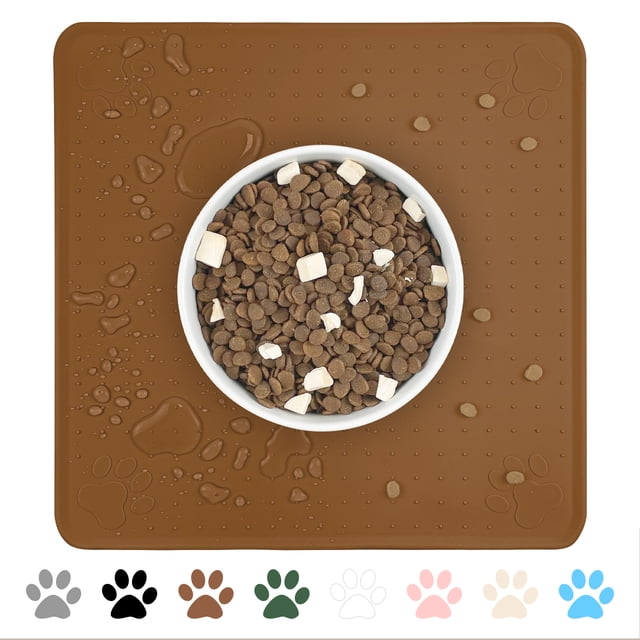 Ptlom Pet Placemat for Floors Waterproof Dog Food Mat Silicone Cat ...
