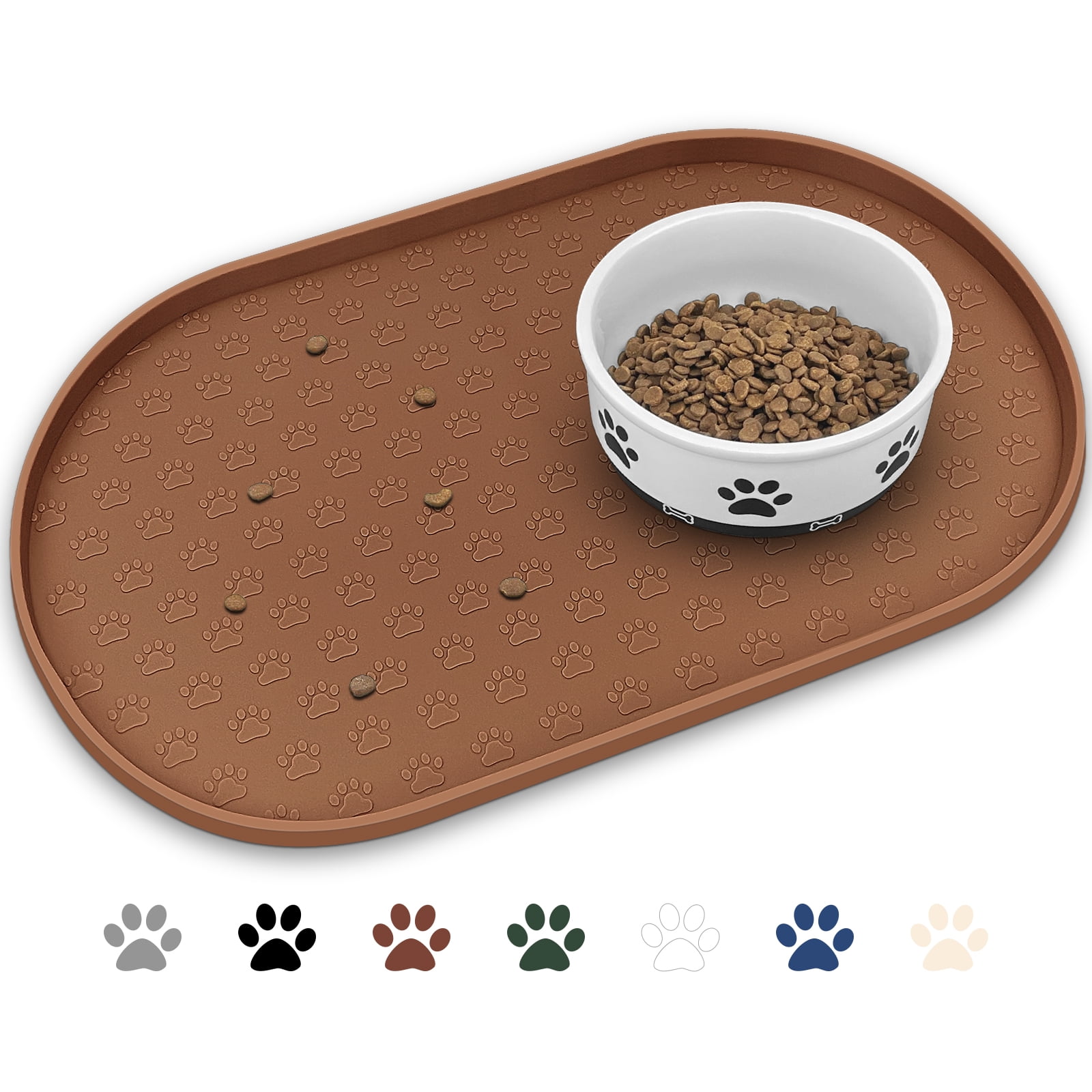 Ptlom Silicone Pet Placemat, Waterproof Feeding Mat for Dogs and Cats ...