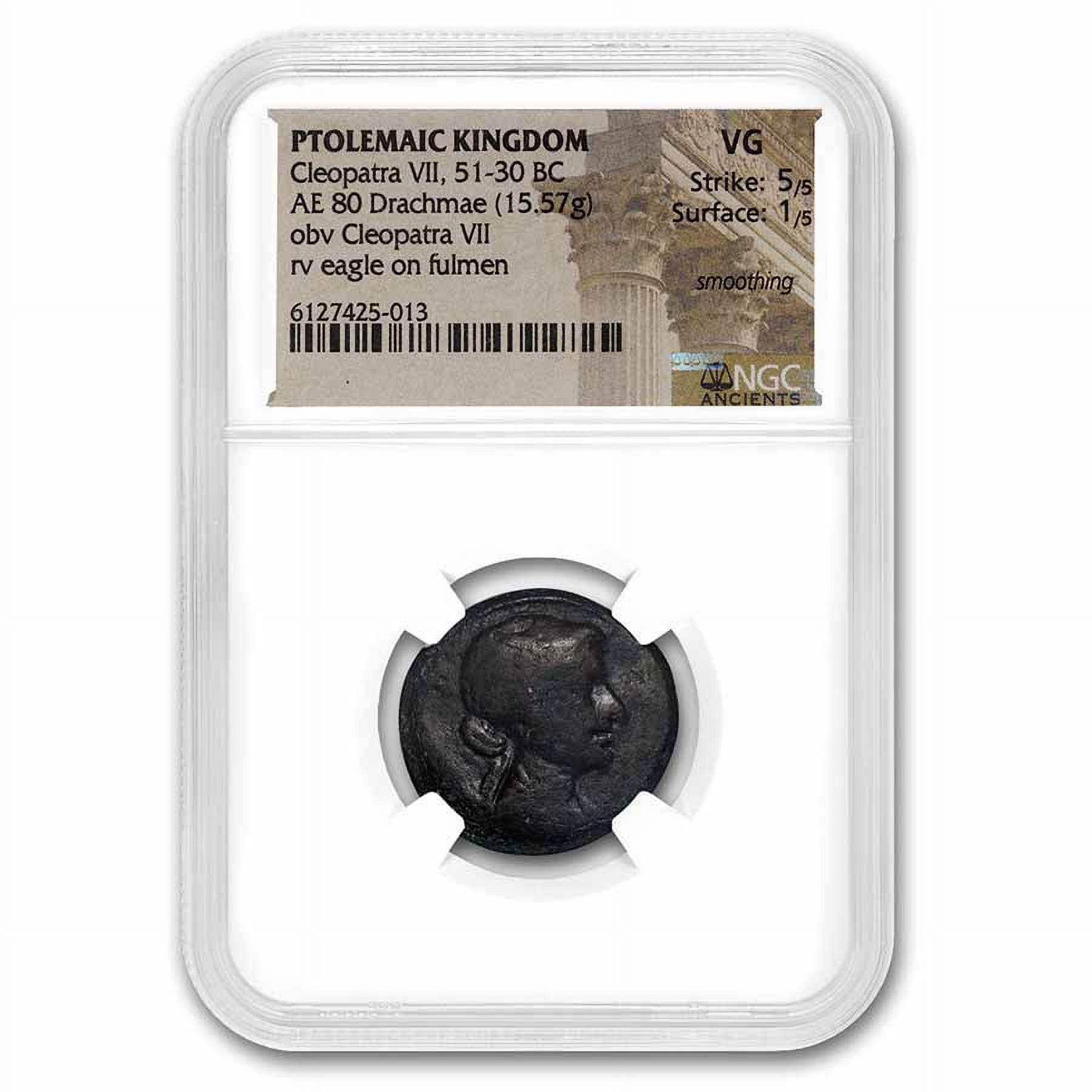 Ptolemaic Kingdom Cleopatra VII AE 80 Drachmae (51-30 BC) VG NGC ...
