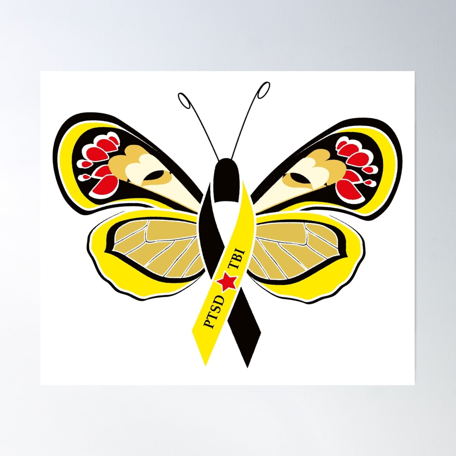 Ptsd Awareness Butterfly Poster Wall Art, Modern Wall Decor, 24x36 ...