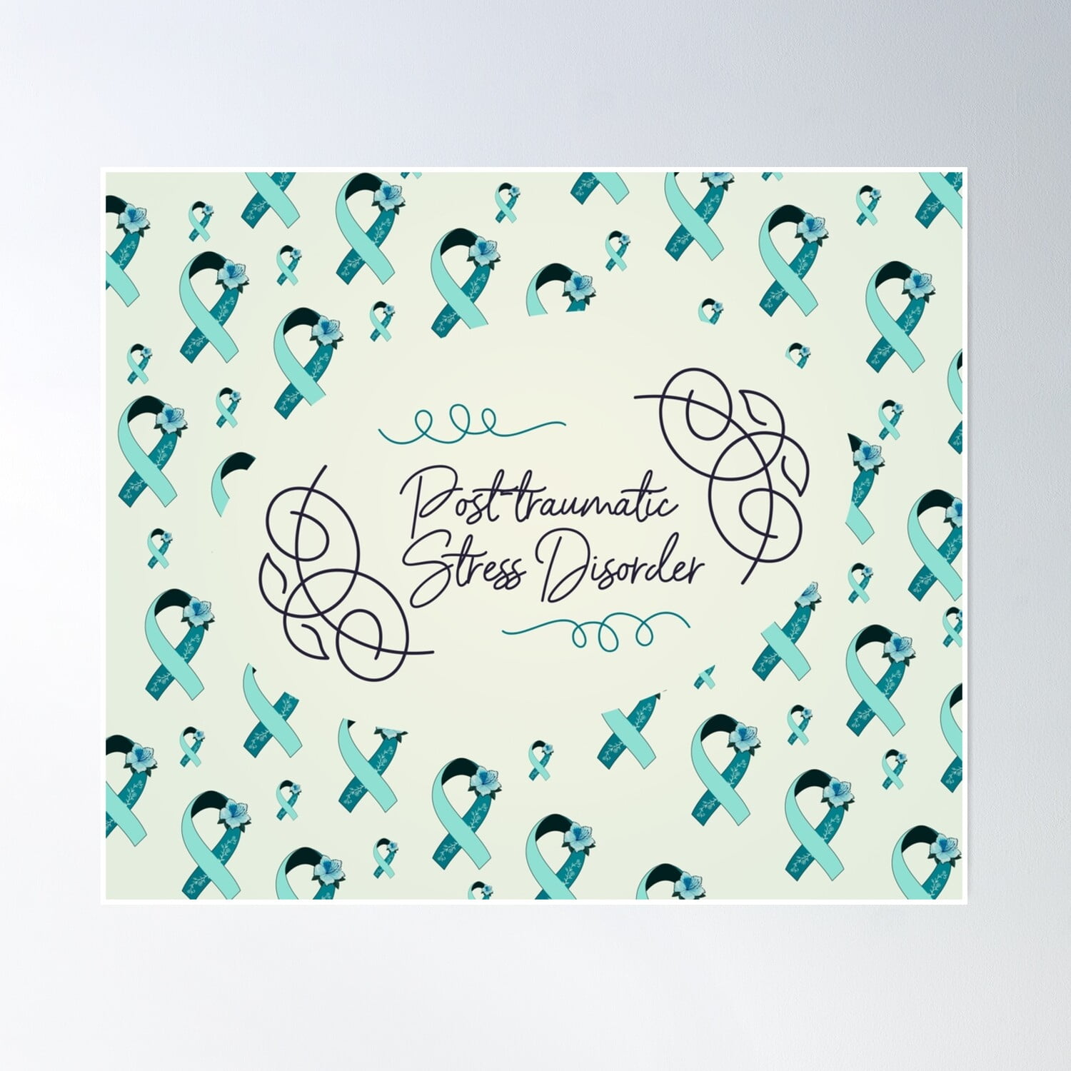 Ptsd Awareness, Post-Traumatic Stress Disorder Ribbon Pattern Poster ...