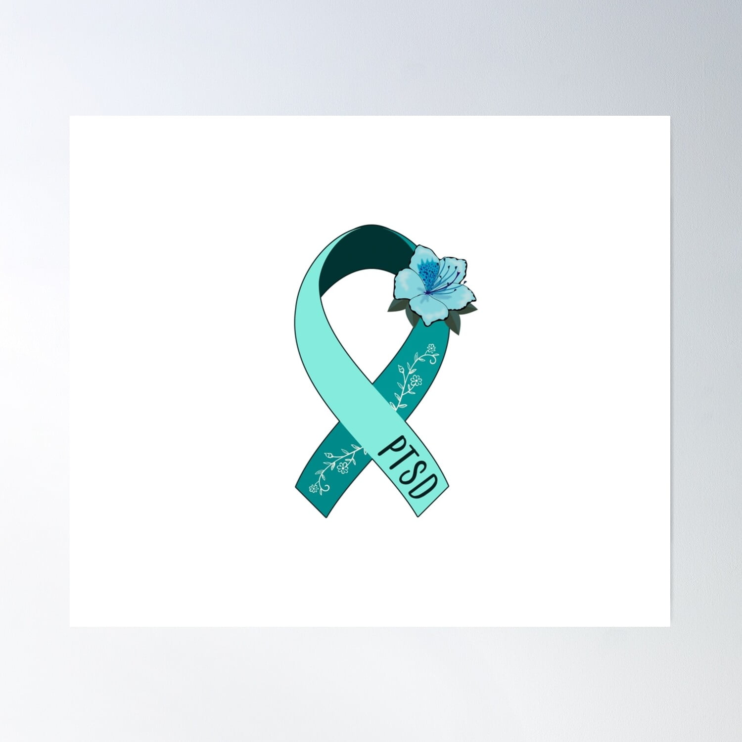 Ptsd Awareness, Post-Traumatic Stress Disorder Ribbon Poster Wall Art ...