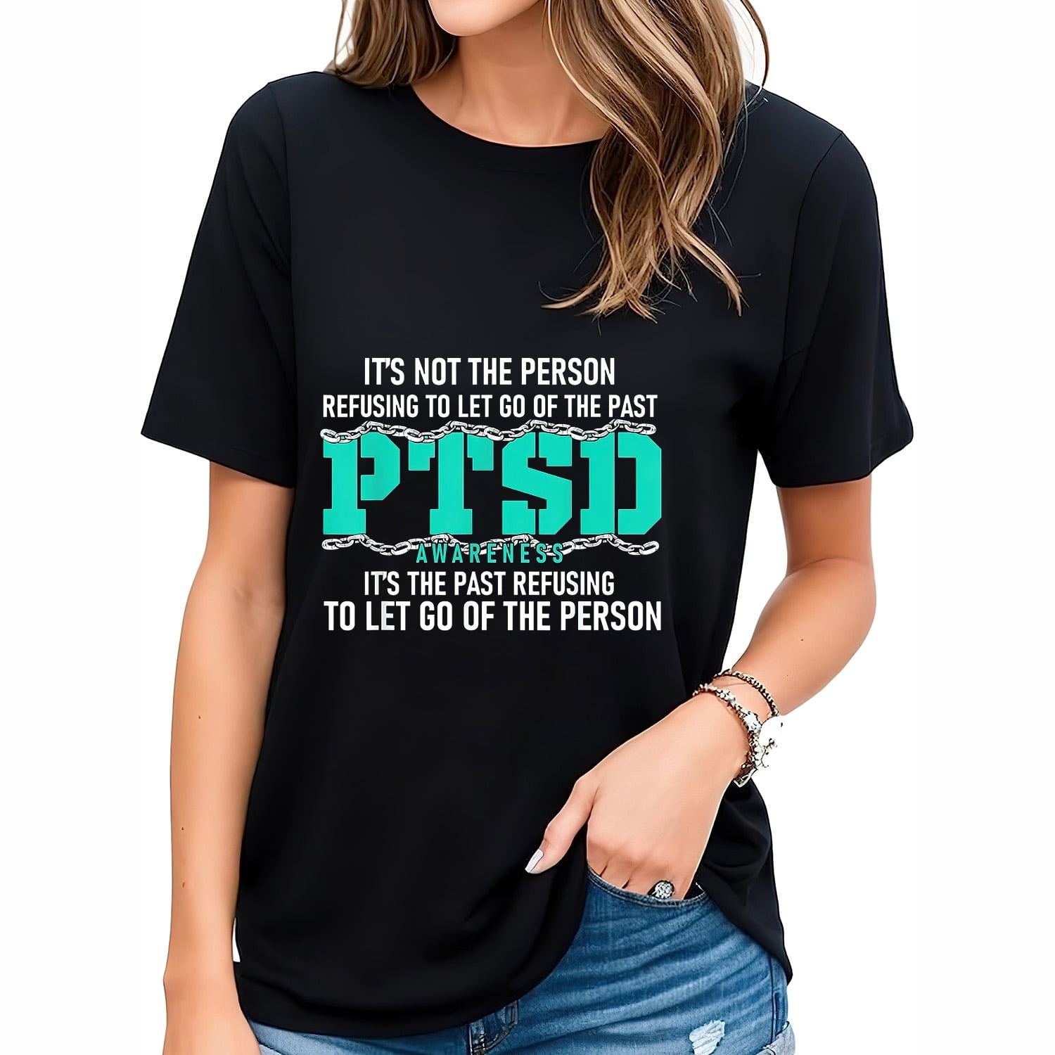 Ptsd Awareness Ptsd Awareness Teal Ribbon T-Shirt - Walmart.com
