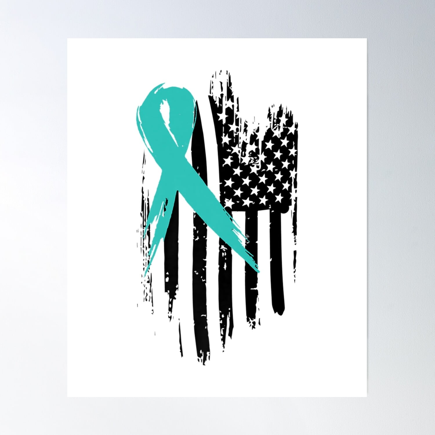 Ptsd Awareness Teal Ribbon Distressed Us Flag Unisex Gift Premium ...