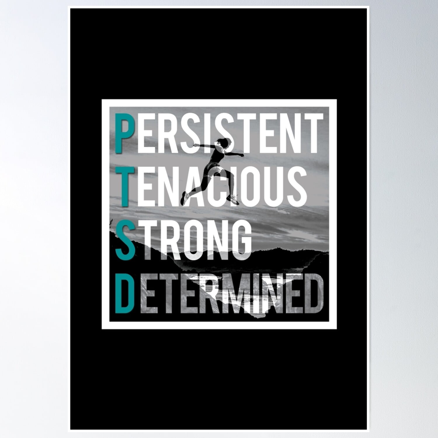 Ptsd Persistent Tenacious Strong Determined Poster Wall Art, Modern ...