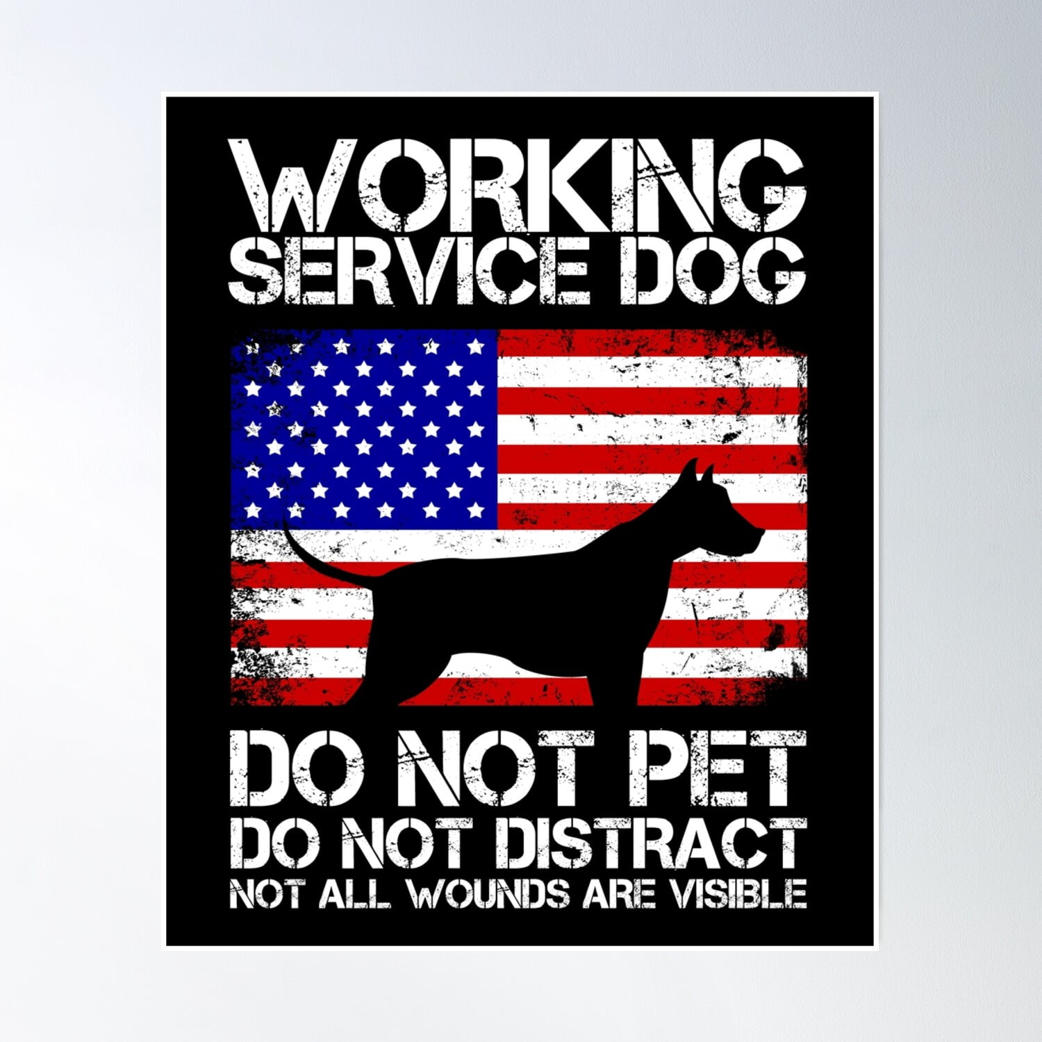 Ptsd Service Dogs Remember Everyone Served Veteran Poster Wall Art ...