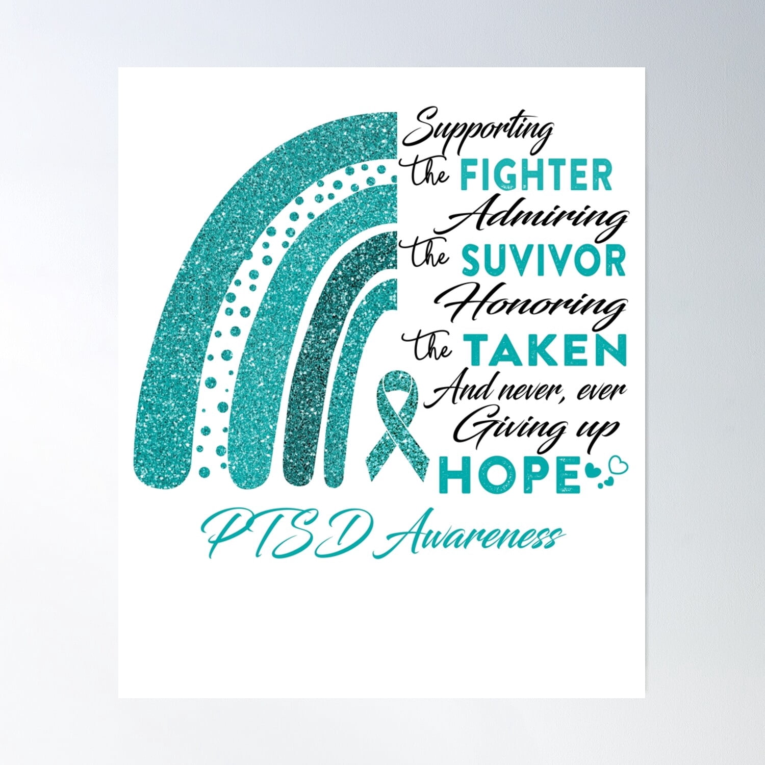 Ptsd Warrior Supporting Fighter Awareness Poster Wall Art, Modern Wall ...