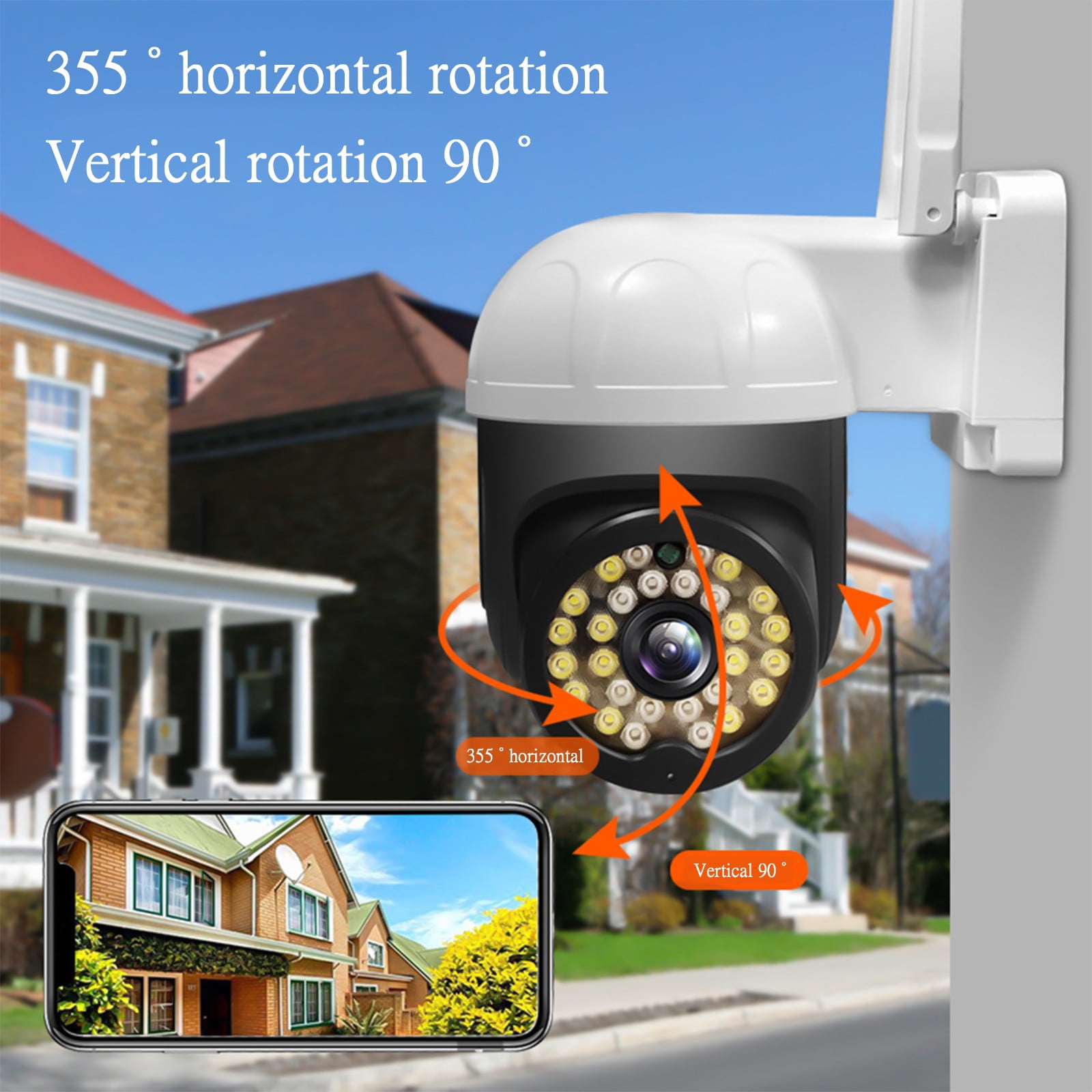 Ptz Security Camera, 1080P Wifi Outdoor Camera for Home, Pan Tilt 360 ...