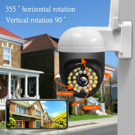 Ptz Security Camera, 1080P Wifi Outdoor Camera for Home, Pan Tilt 360 ...