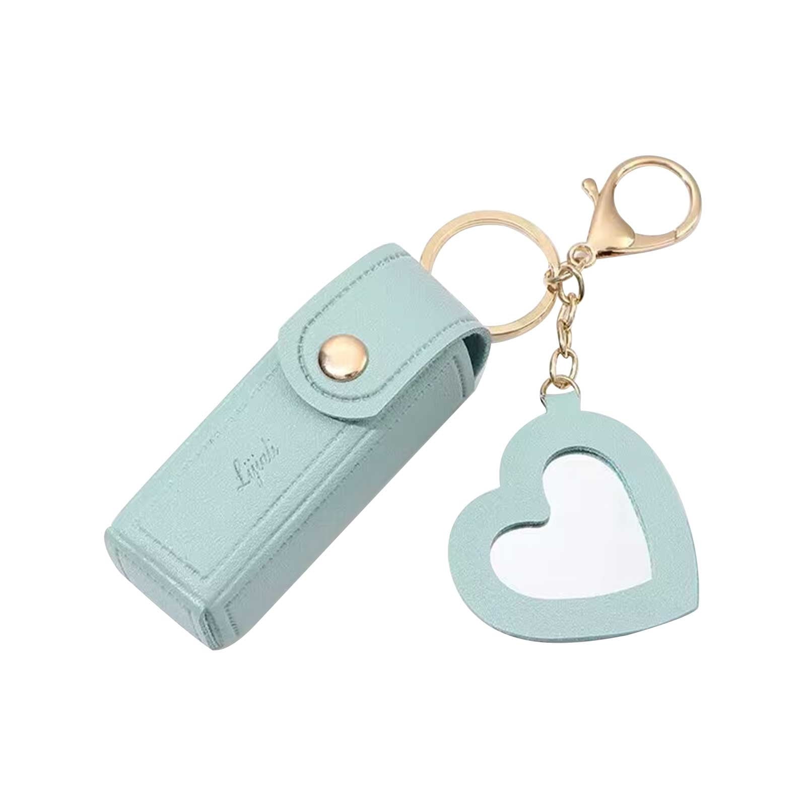 Pu Leather Potable Chapstick Holder Key Chain Bulk with Mirror ...