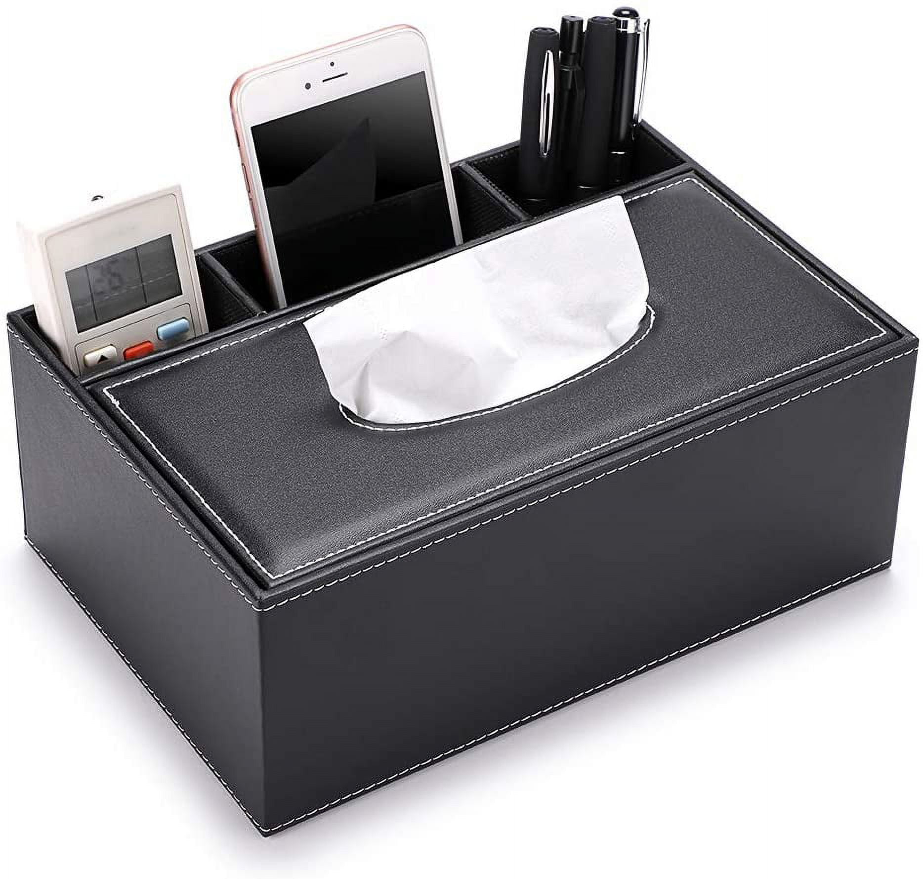 Pu Leather Rectangular Tissue Box Cover - Multifunctional Tissue Box ...