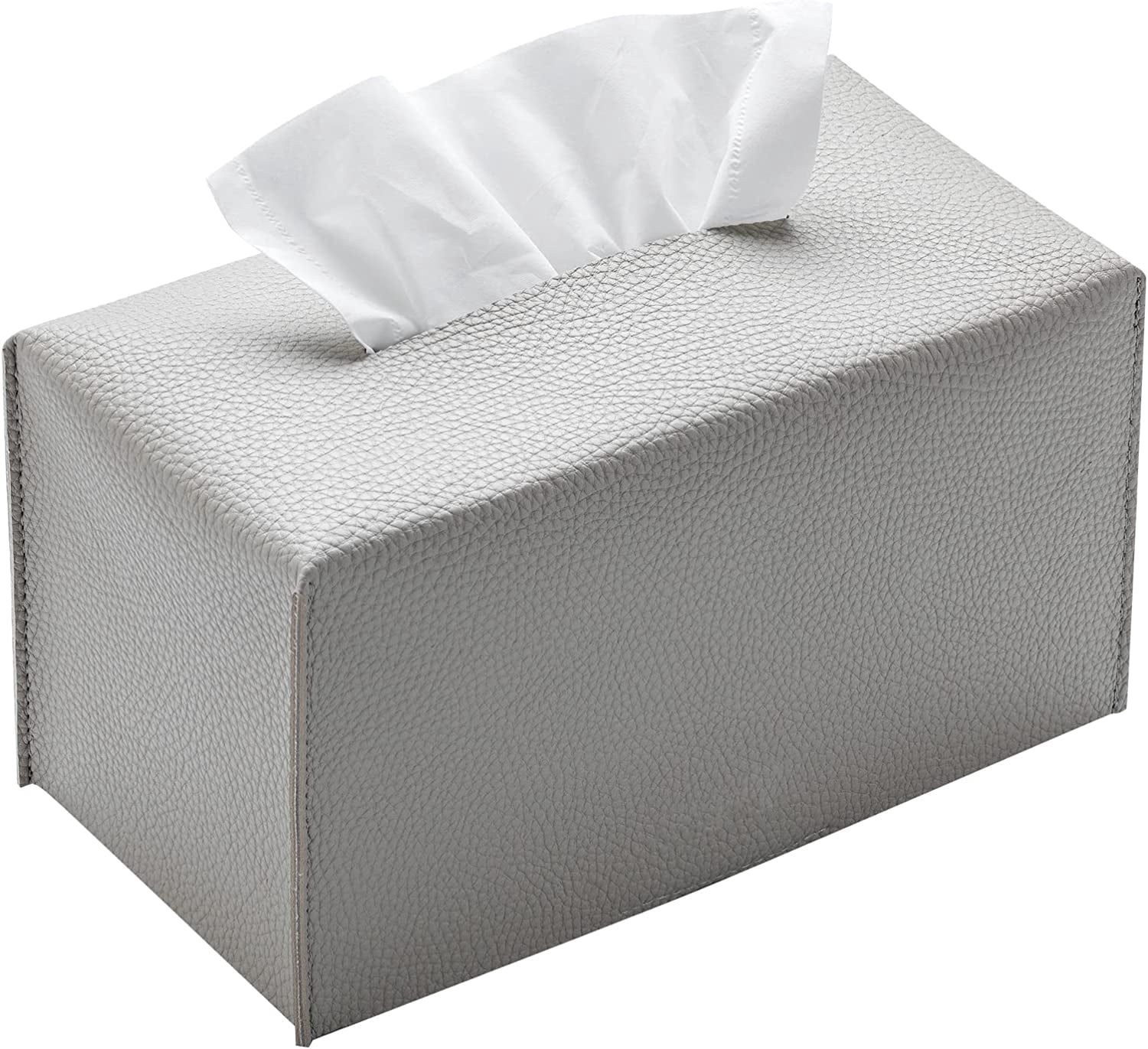 Pu Leather Tissue Box Cover, Rectangular Holder with Bottom Belt ...