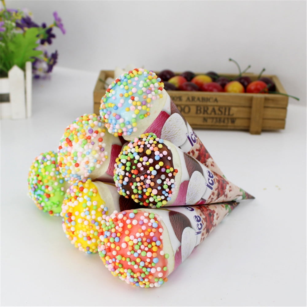 Pu Simulation Ice Cream Cone, Scented Slow Rising Decompression Toy, 1 ...