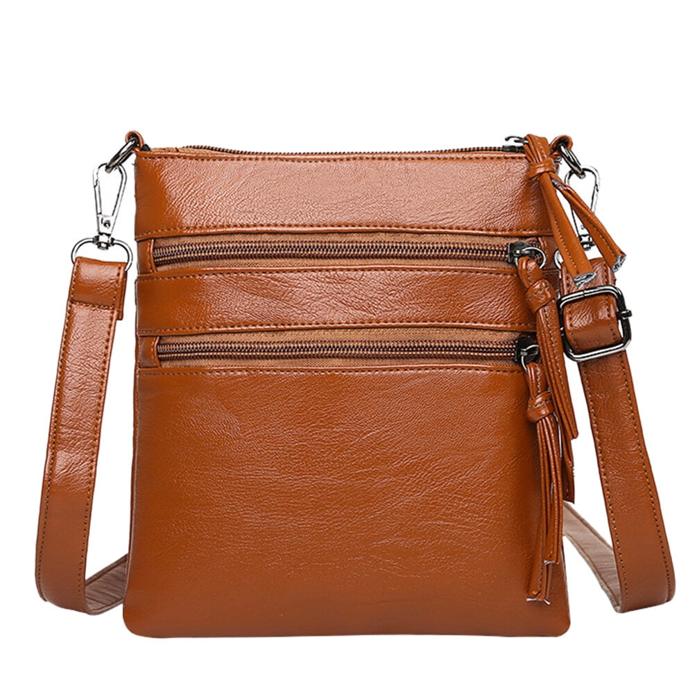 Pu Cross Body Bag 1pc Retro Pu Crossbody Bag Shoulder Bag Zipper Cross
