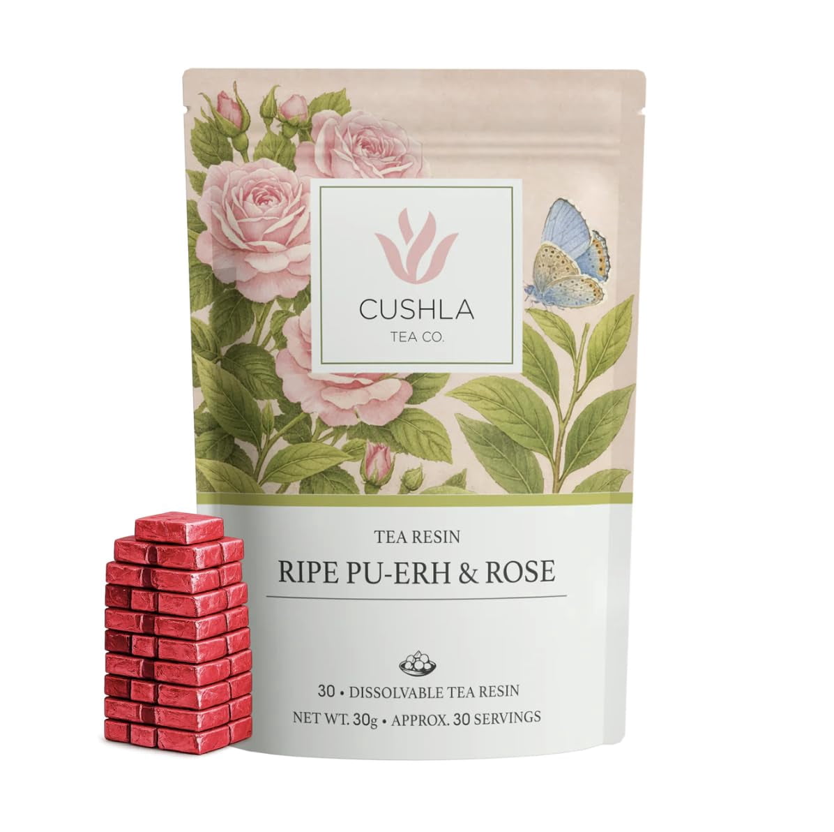 Pu-erh Shu Tea Resin with Rose - Ripe Puer Fermented Dark Tea from ...