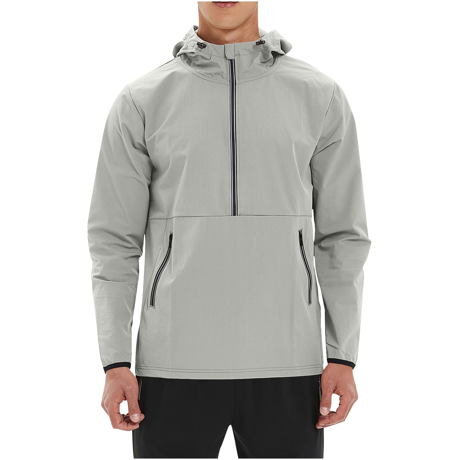 PuLe Hoodies for Men Men's Color Matching Thin Fall Outdoor Windbreaker ...