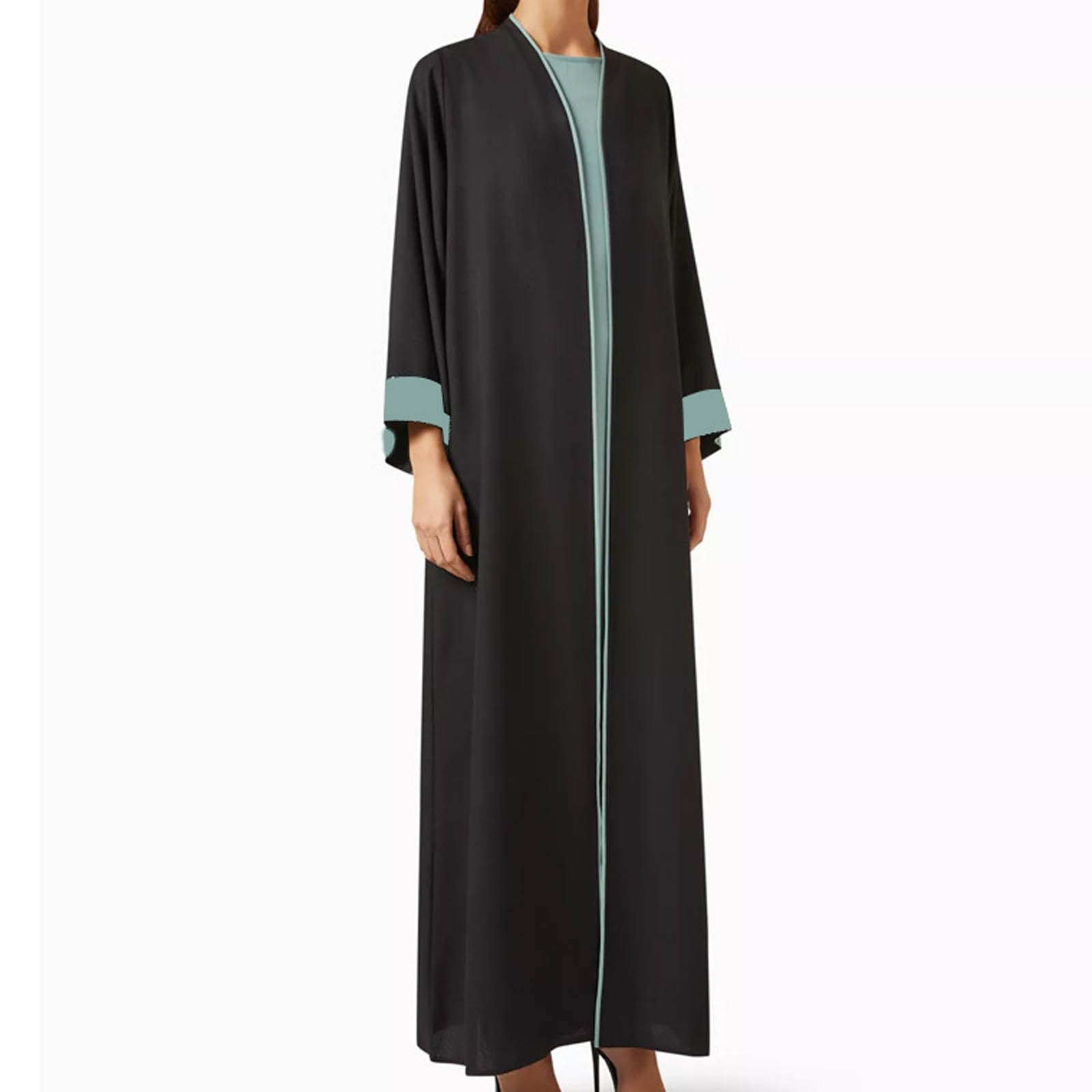 PuLe Long Sleeve Dress for Women Women Silk Muslim Dresses Abaya Open ...