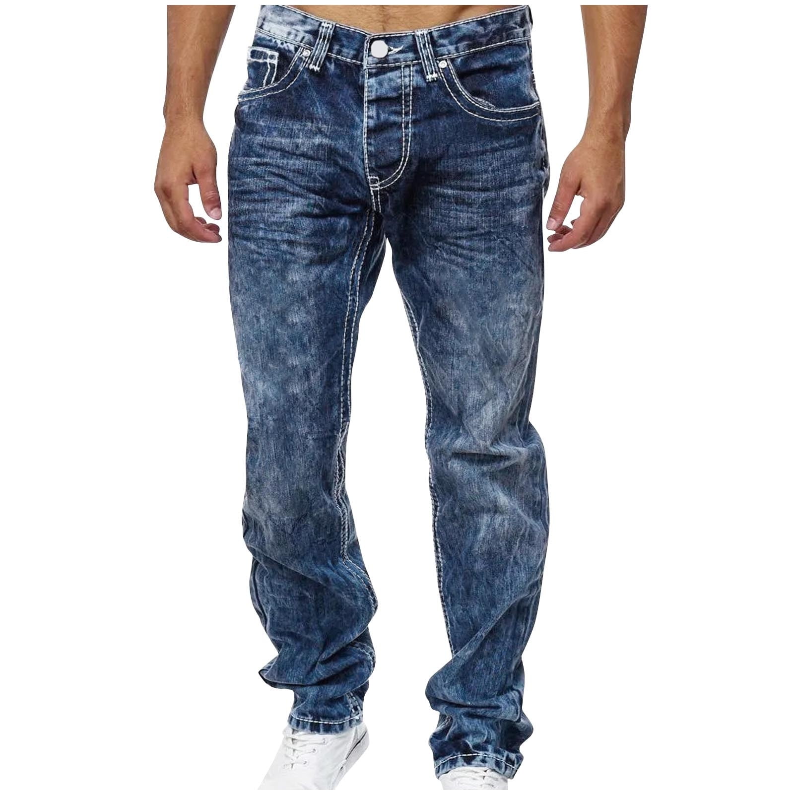 PuLe Men's Pants Mens Jeans Stretch Pants Comfortable Casual Denim ...