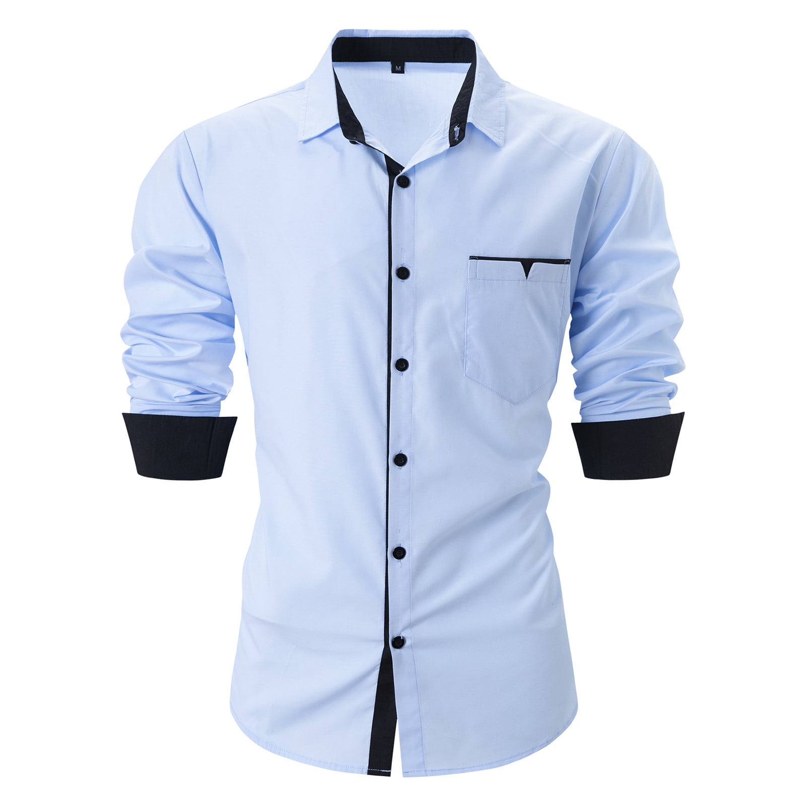 PuLe Rugby Shirt Casual Long Sleeve Stretch Dress Shirt for Men Wrinkle ...