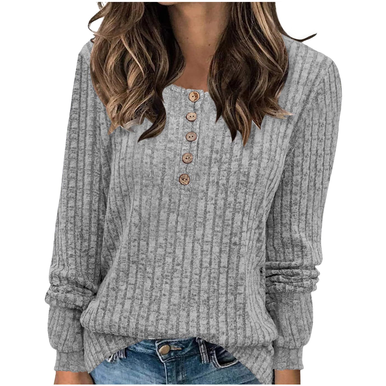 PuLe Sweaters for Women Womens Lightweight Sweaters Long Sleeve Henley ...
