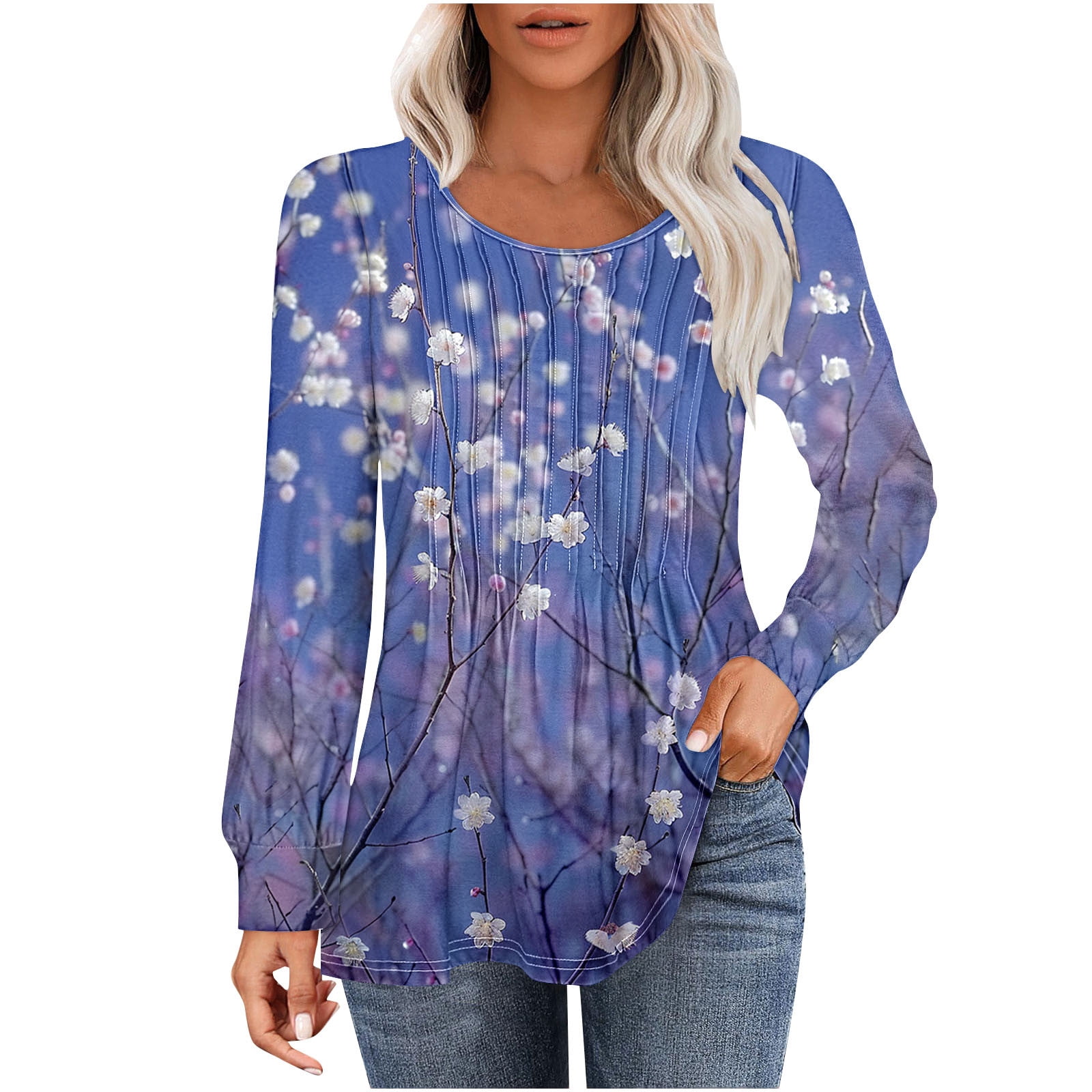 PuLe Women's Top Long Sleeve Shirts for Women Fall Tops Dressy Casual ...