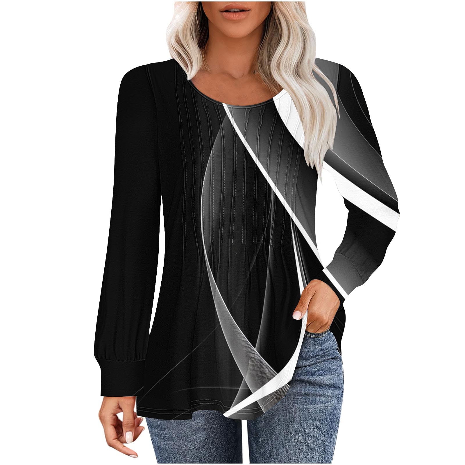 PuLe Women's Top Long Sleeve Shirts for Women Fall Tops Dressy Casual ...