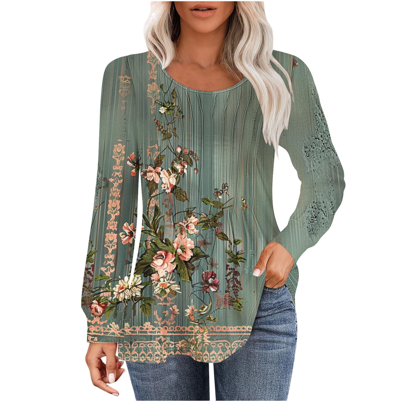 PuLe Women's Top Long Sleeve Shirts for Women Fall Tops Dressy Casual ...