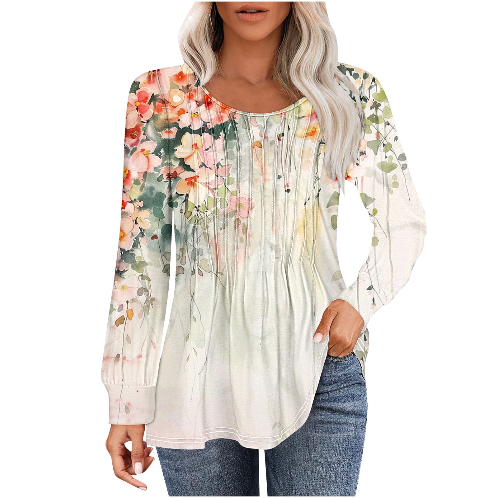 PuLe Women's Top Long Sleeve Shirts for Women Fall Tops Dressy Casual ...