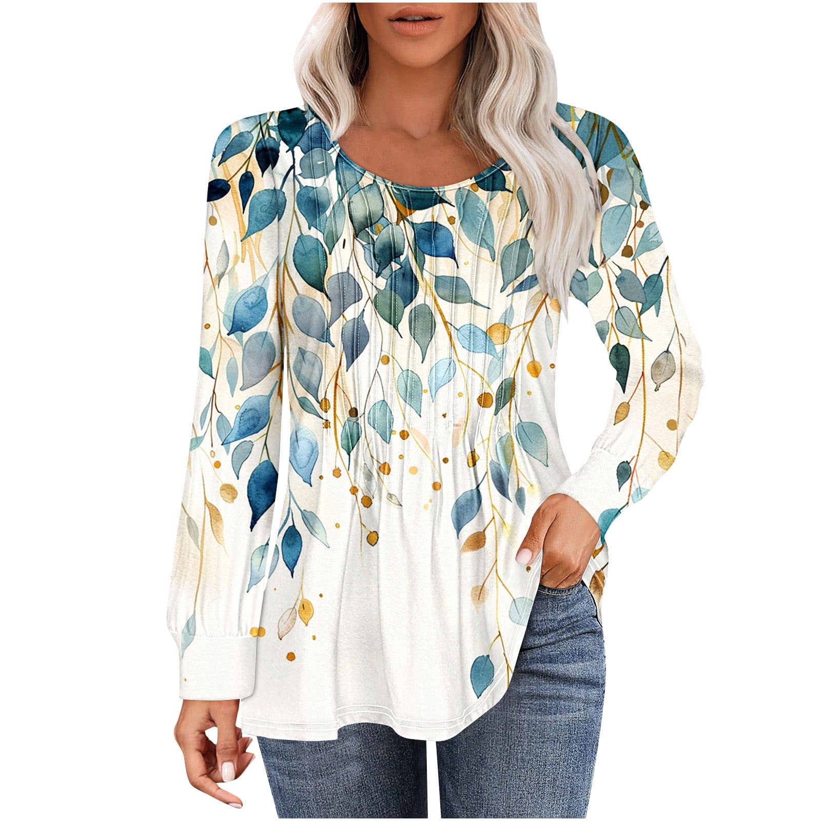 PuLe Women's Top Long Sleeve Shirts for Women Fall Tops Dressy Casual ...