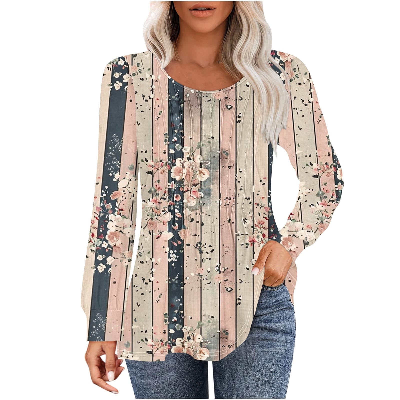 PuLe Women's Top Long Sleeve Shirts for Women Fall Tops Dressy Casual ...