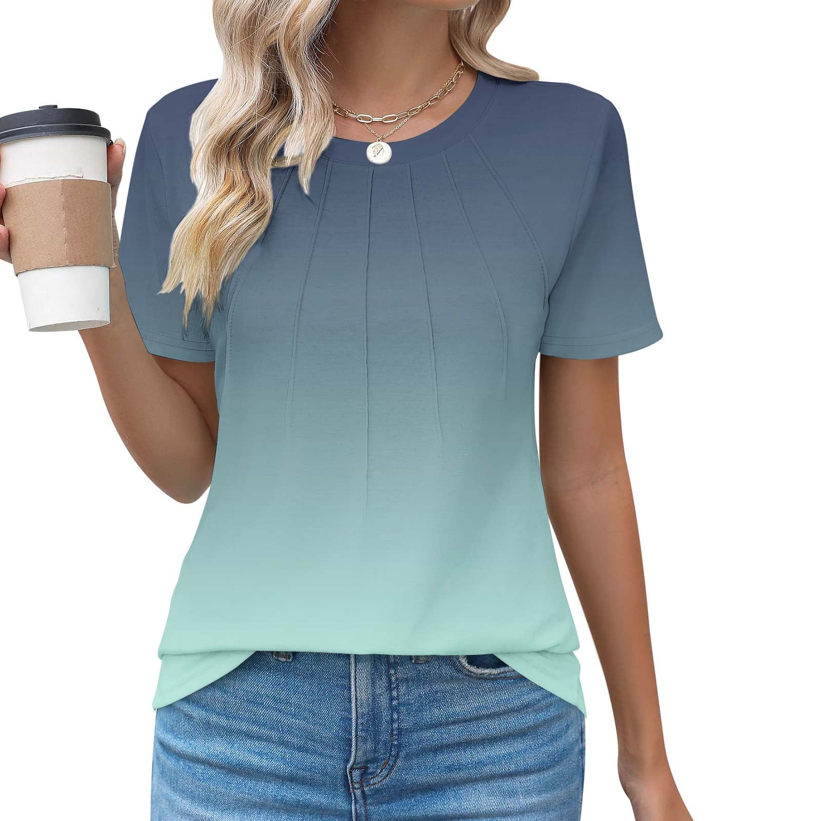 Pohista Casual Tops for Women Plus Size Womens Shirts Cotton Summer ...
