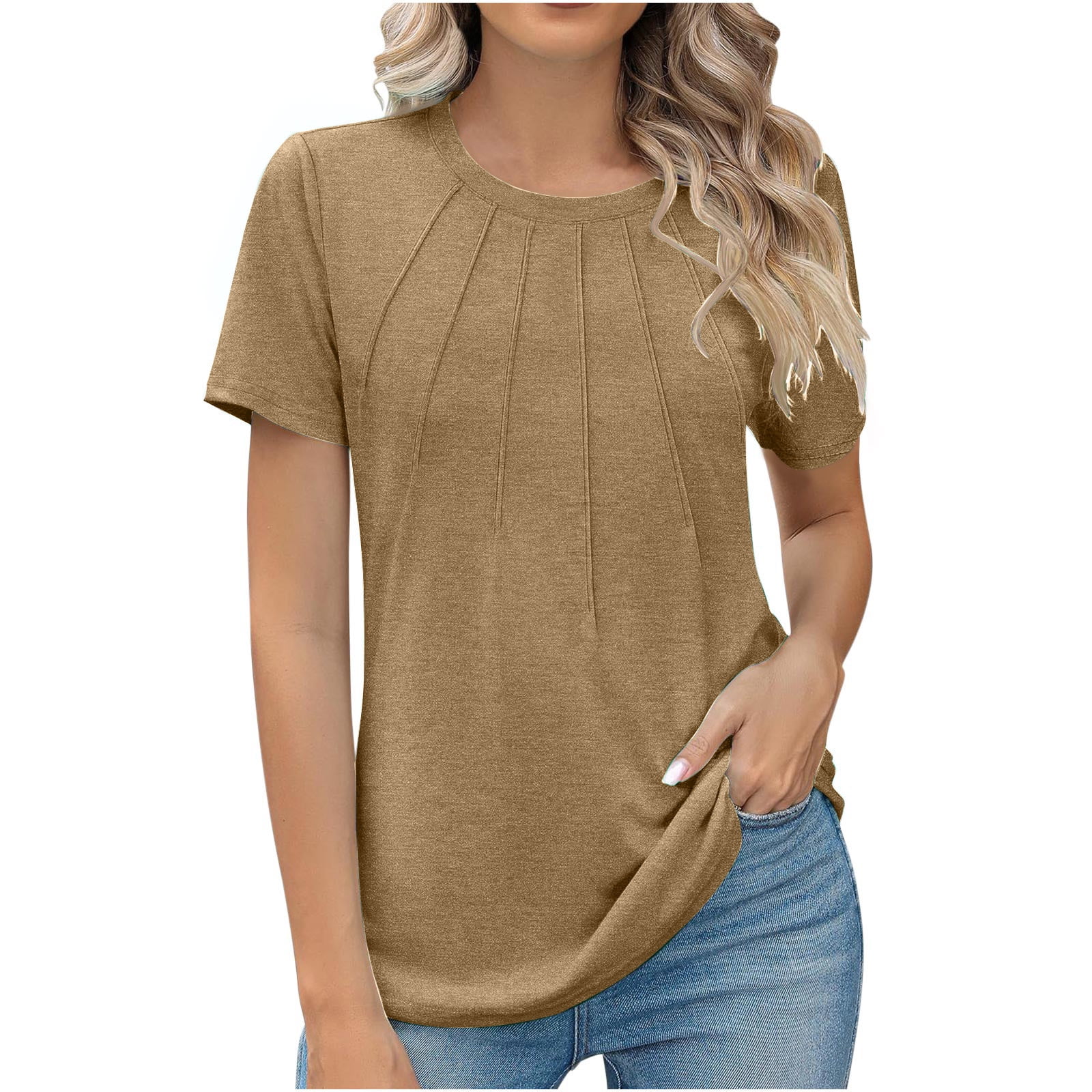 Plus Size Tops for Women V Neck T Shirts Women's Blouses Dressy Casual ...