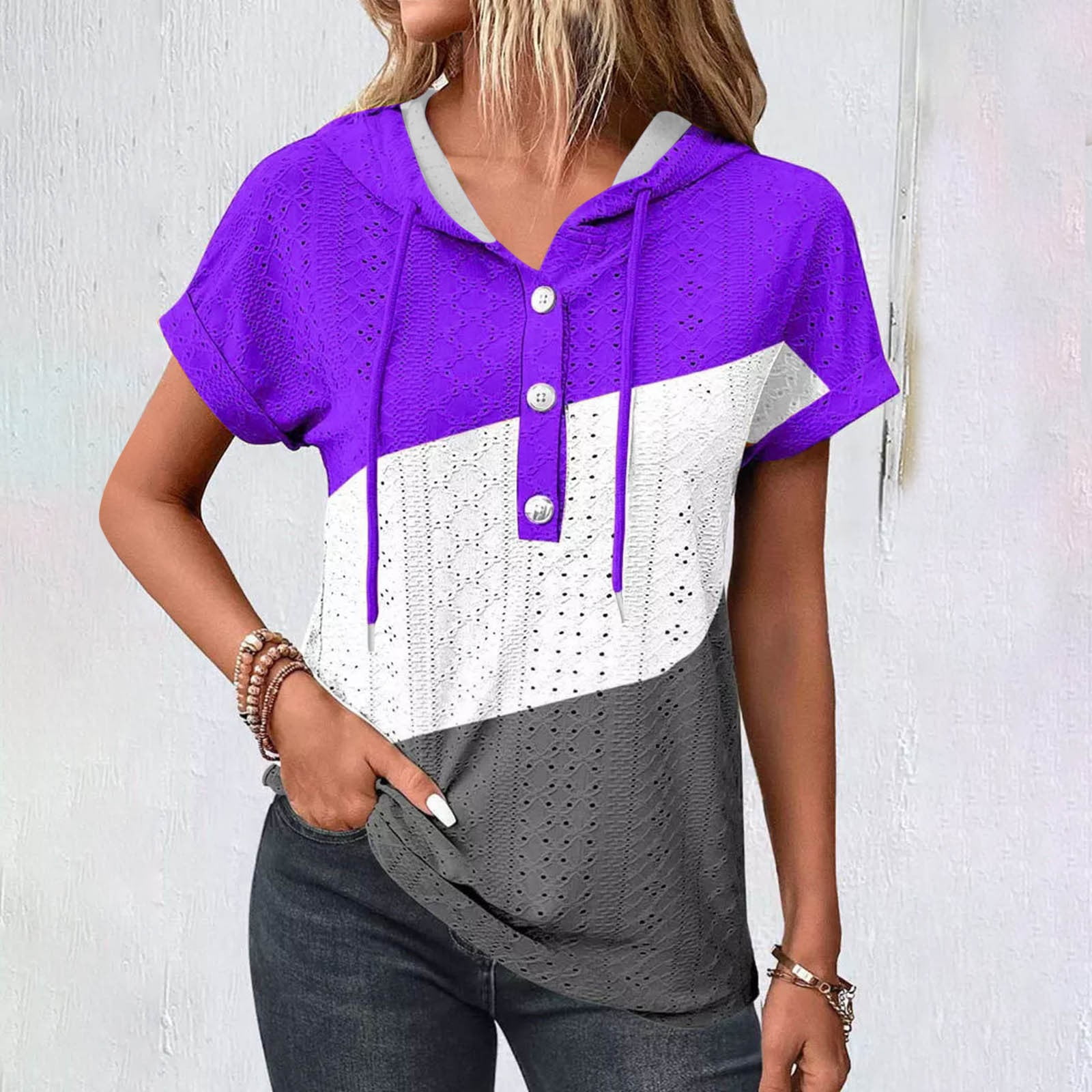 Pohista Womens Casual Tops Summer 2025 Summer Shirts for Women Cropped ...