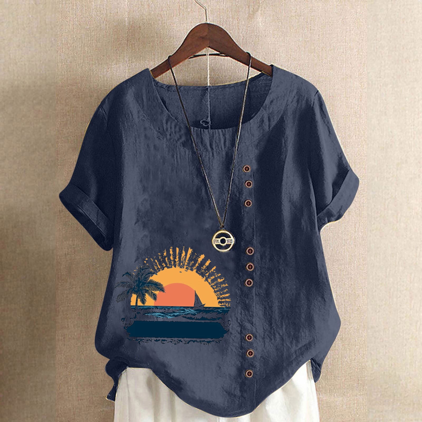 Pohista Work Tops for Women Office Womens Oversized Tee Shirts Cropped ...