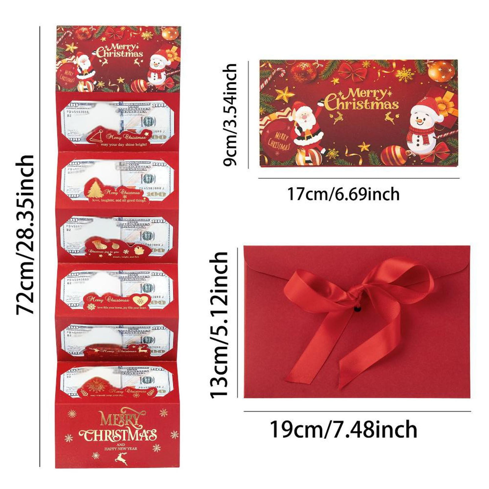 PuSpu Christmas Red Envelope 6 Cards Christmas Surprise Party Red ...