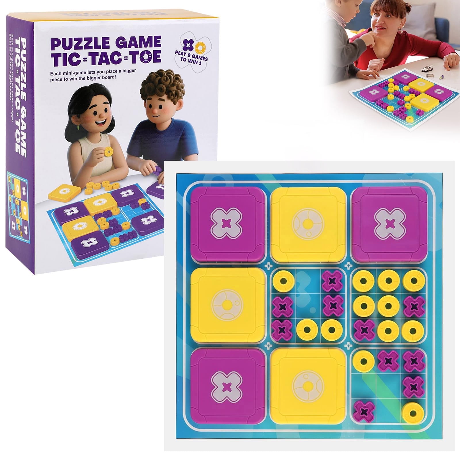 PuSpu Ultimate Tic Tac Toe, Board Games For Family Game Night, Includes ...