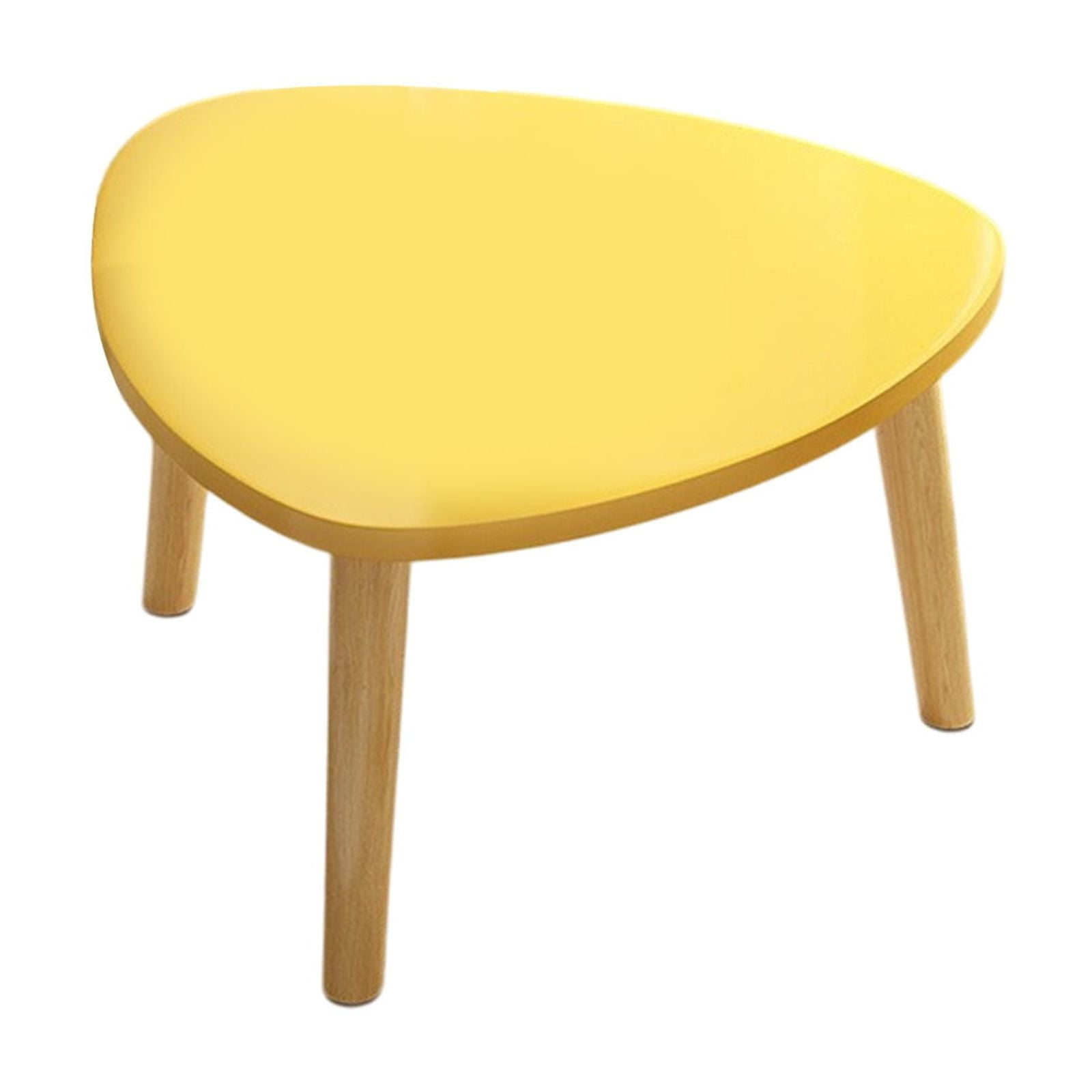 PuSpu Yellow Wooden Curved Triangular Coffee Table, 1 Pc Stable Balcony ...