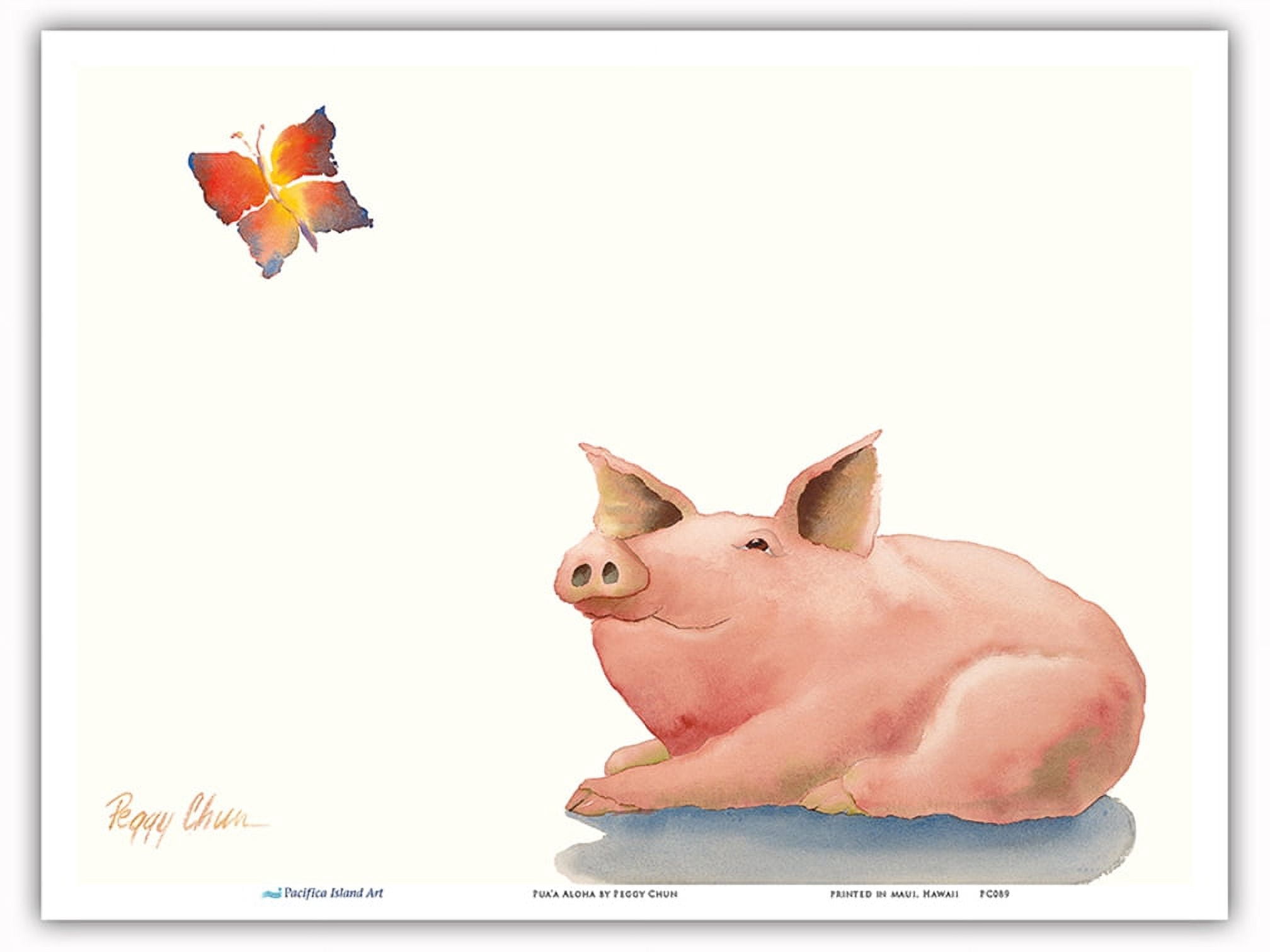 Pua’a Aloha - Hawaiian Pig (Pua’a) admires a Butterfly (Pulelehua ...