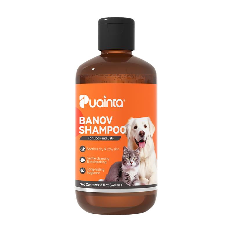 Puainta Banov Shampoo for Reducing Skin Disease - 8oz Plant-added formula, help dogs & cats skin ...