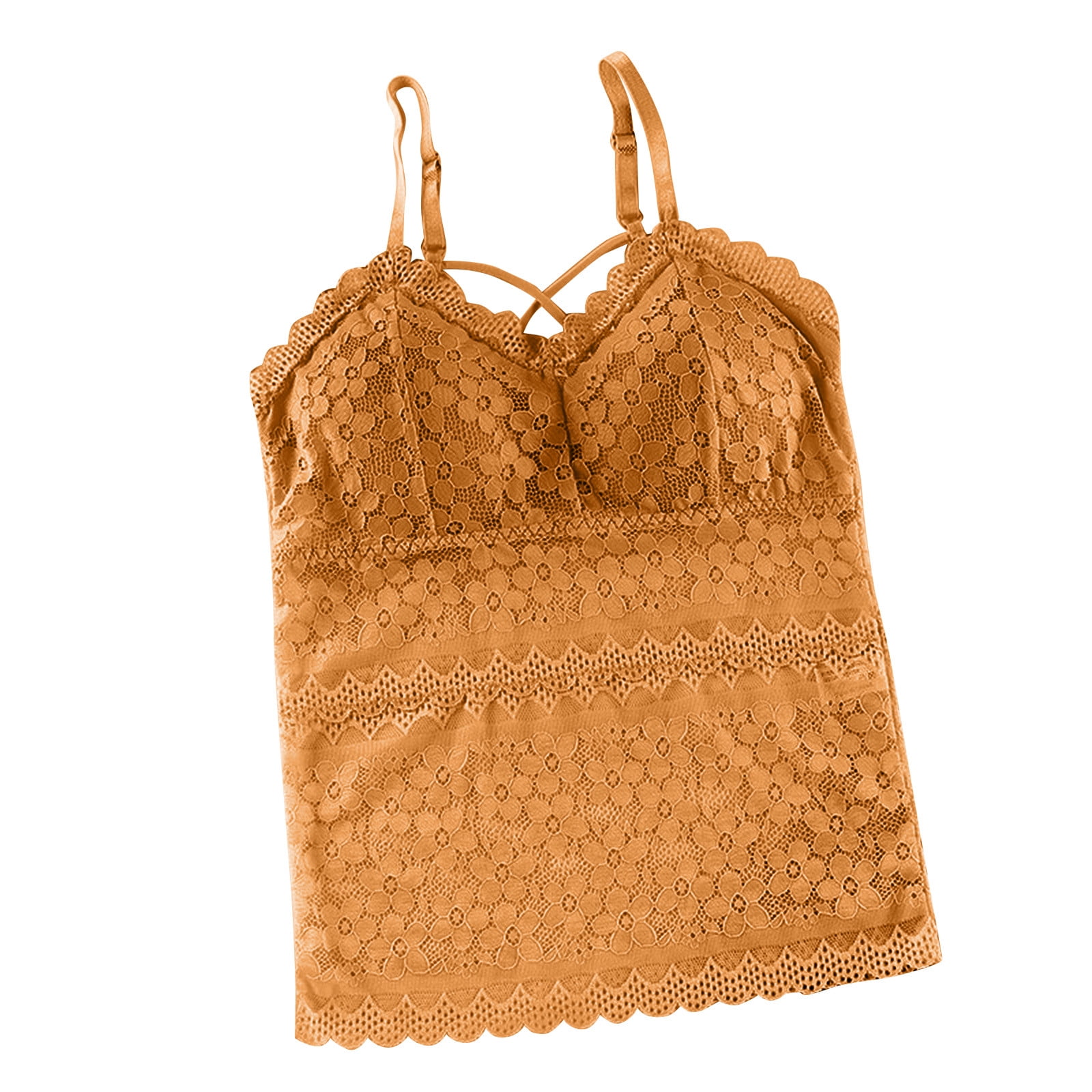Puawkoer Fashion Womens Sleeveless Floral Lace Bra Padded Tank Tops