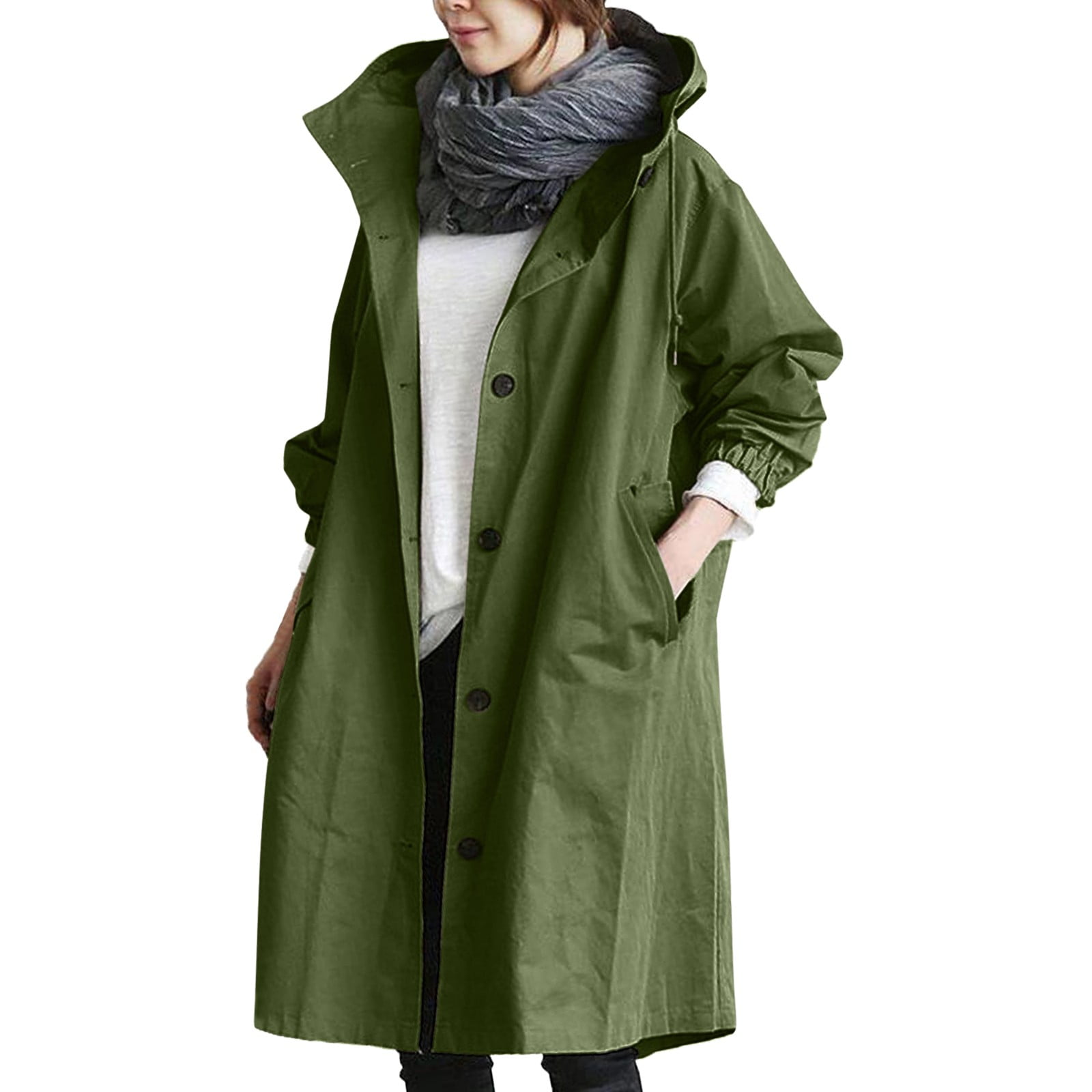 Puawkoer Loose Comfortable Hooded Coat Ladies Coats and Jackets Outwear ...
