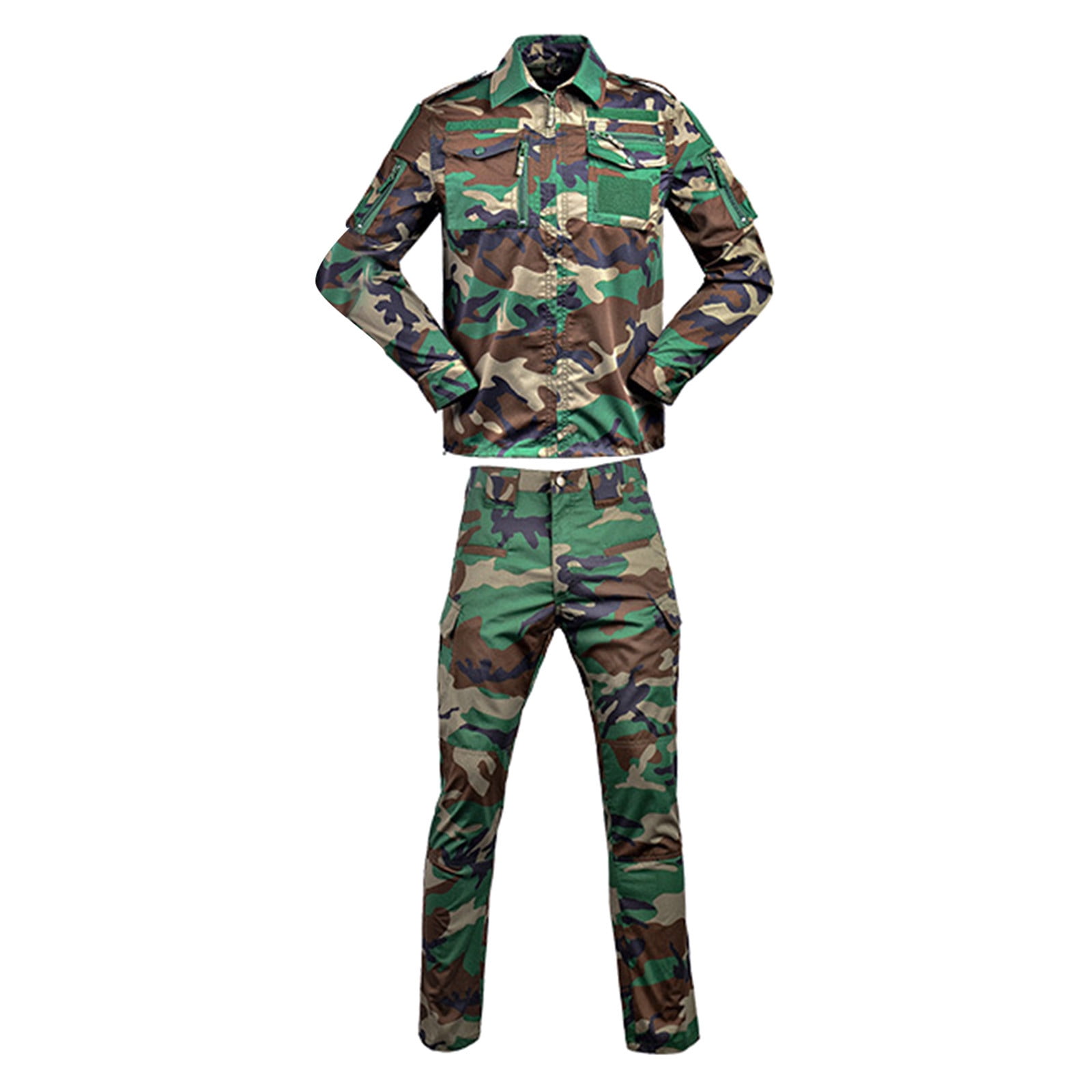Puawkoer Mens Casual Outdoor Camouflage Mens Outfit Suit Field Fan Big ...