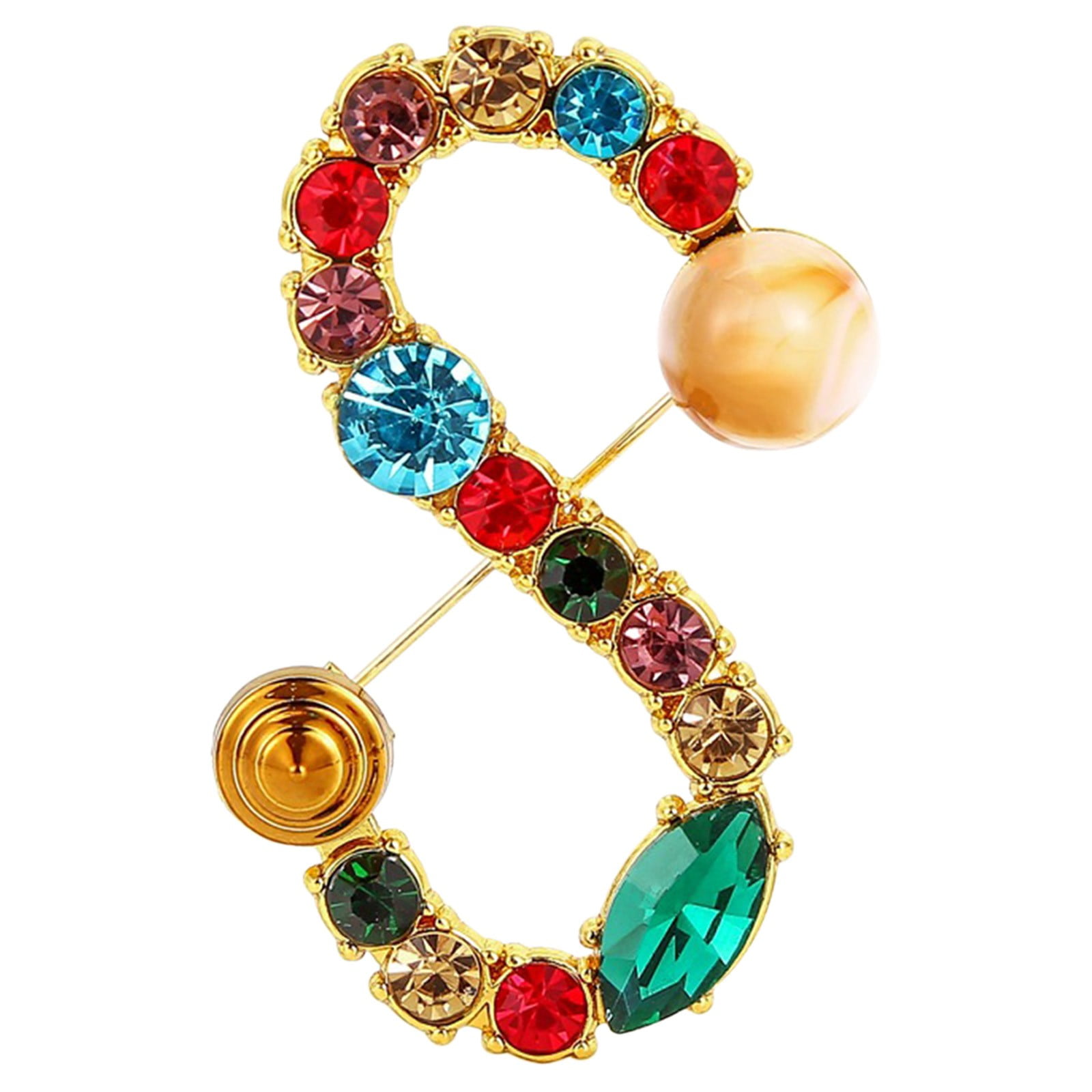 Puawkoer Nice Letter Brooch and Rhinestone Brooches for Women Nice ...