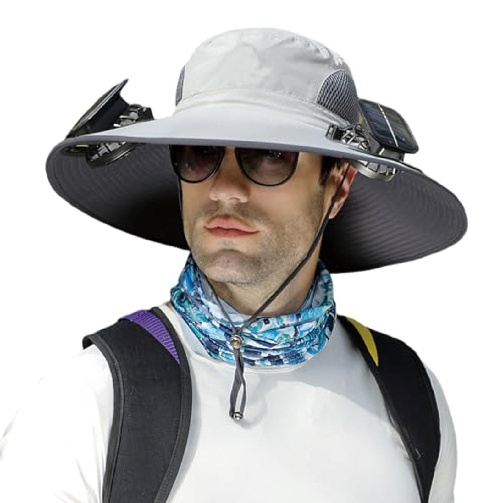 Puawkoer Outdoor Wide Brim Sun Hiking Visors for Women Hat with Solar ...