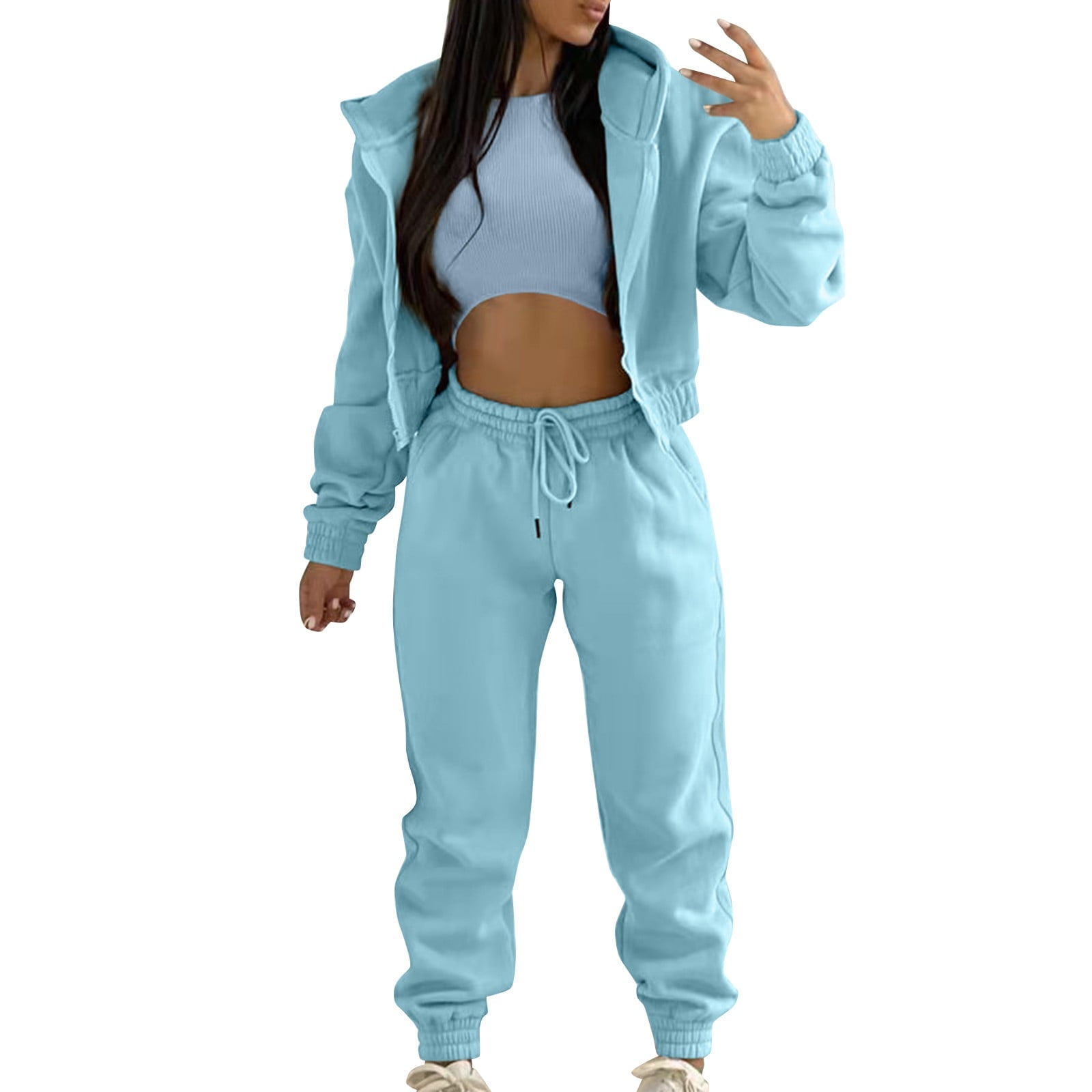 Puawkoer Women's Casual Tracksuit Autumn Plaid Dress Suit for Women and ...