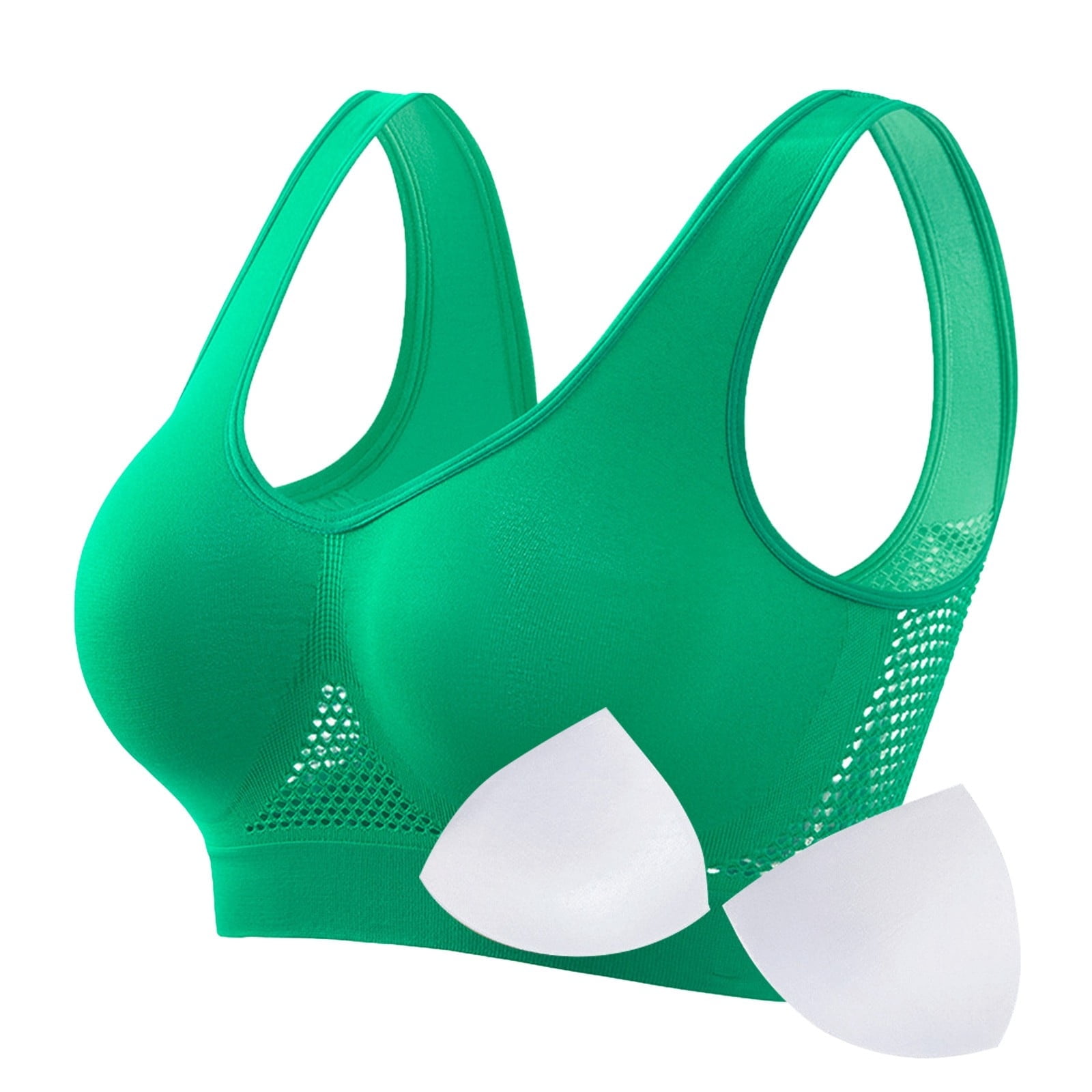 Puawkoer Women's Plus Size Proof Plus Size Bra Running Fitness Yoga ...