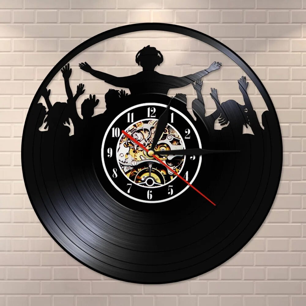 Pub Bar Mix DJ Ballroom Vinyl Wall Clock,Vinyl Record Clock Wall Art ...