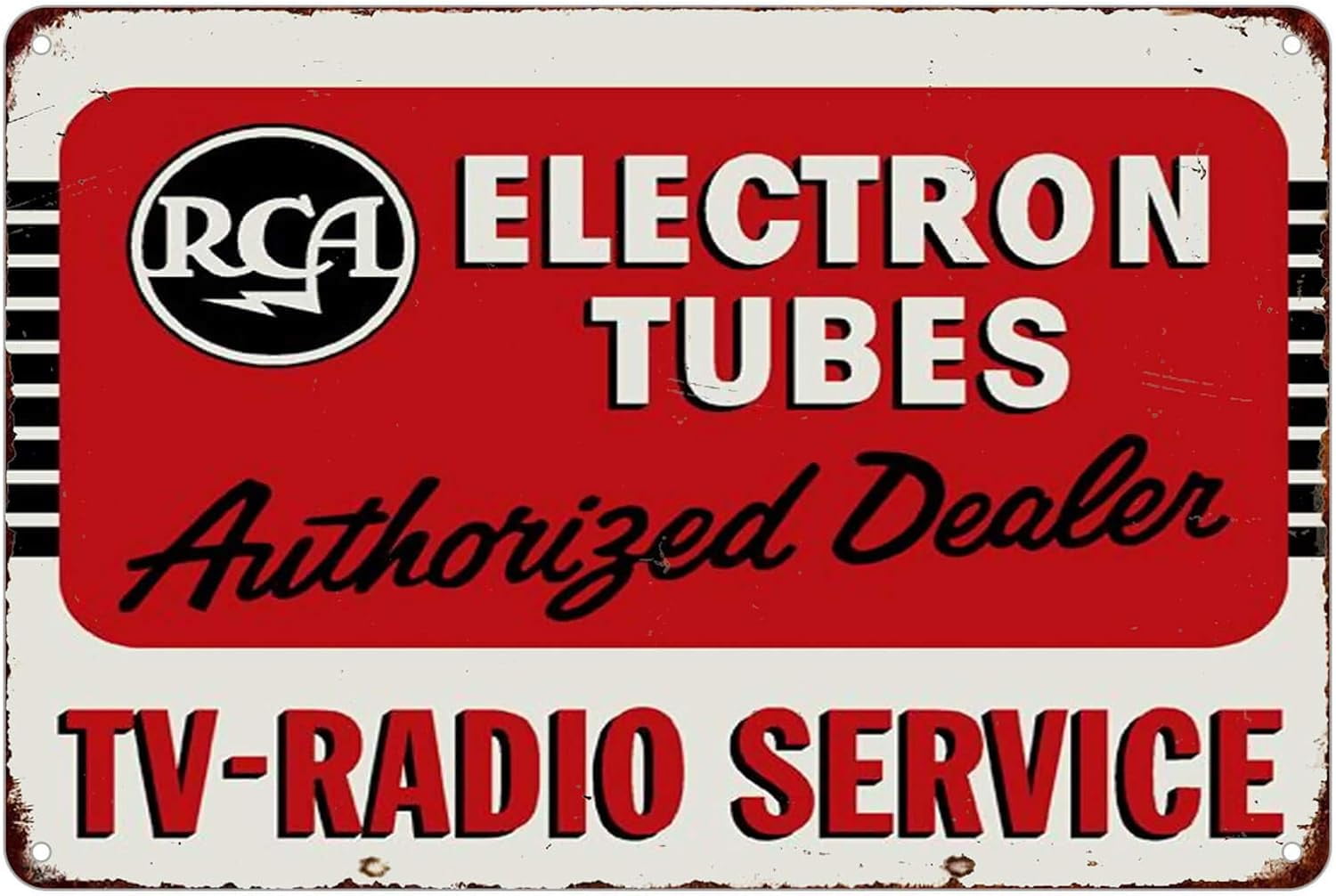Pub RCA Electron Tubes Tv Radio Vintage Metal Signs Vintage Decor Art ...
