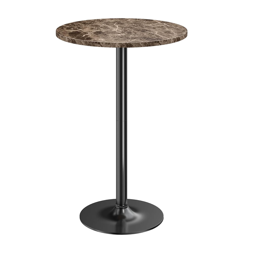 Pub Table Round Bar Height Cocktail Table Metal Base Top Obsidian Table ...