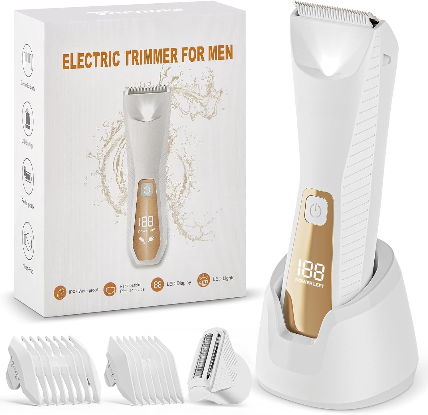 Pubic & Hair Trimmer for Men, 2 In 1 Ball Groin Razor with Ceramic , No ...